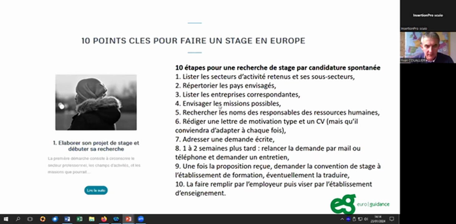 Espace Vidéo - Je Cherche Un Stage En Europe