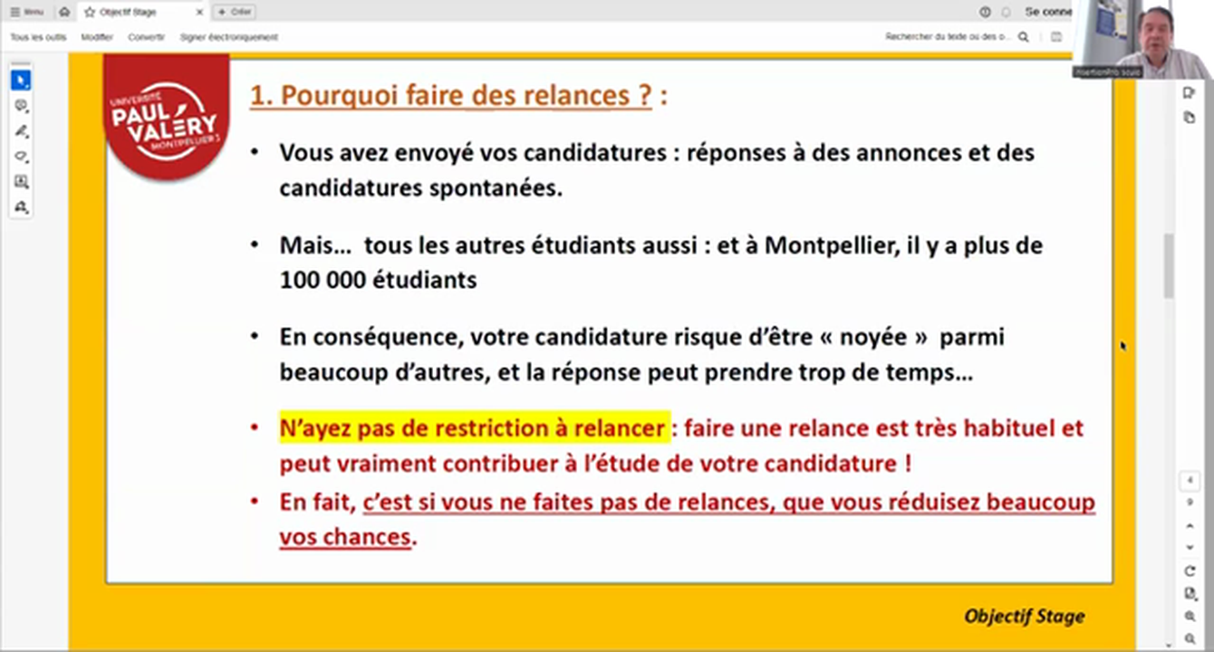 Espace Vidéo - Je Relance Et Suis Mes Candidatures